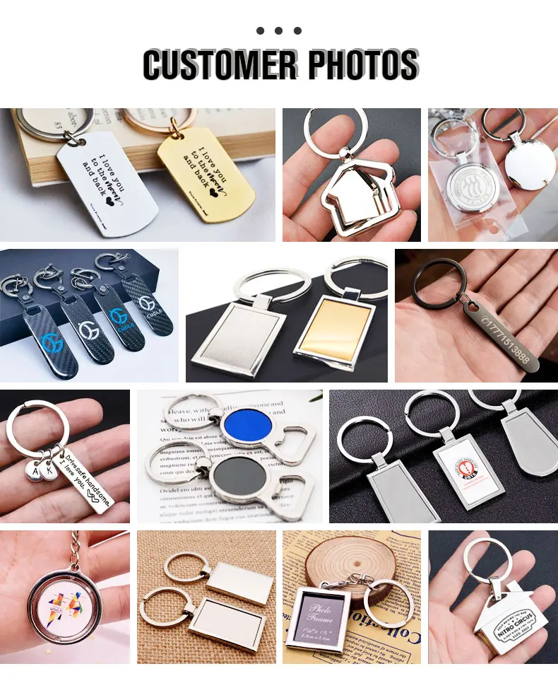 Custom Brand Logo Laser Engraving Car Keyring Leather Keychain