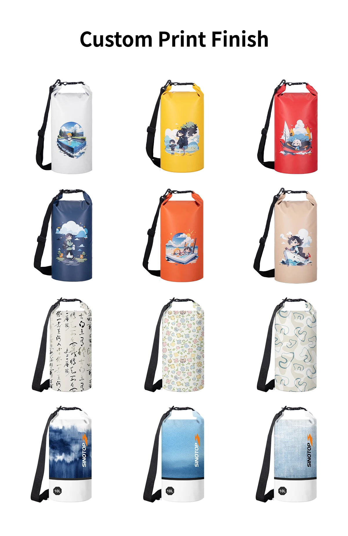 Custom Print Logo 500D PVC Tarpaulin Drybags - Waterproof