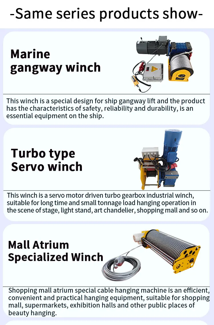 Cable Traction Electric Industrial Winch Customised 1t 3t 5t 10t Small Wire Rope Winch Multi ...