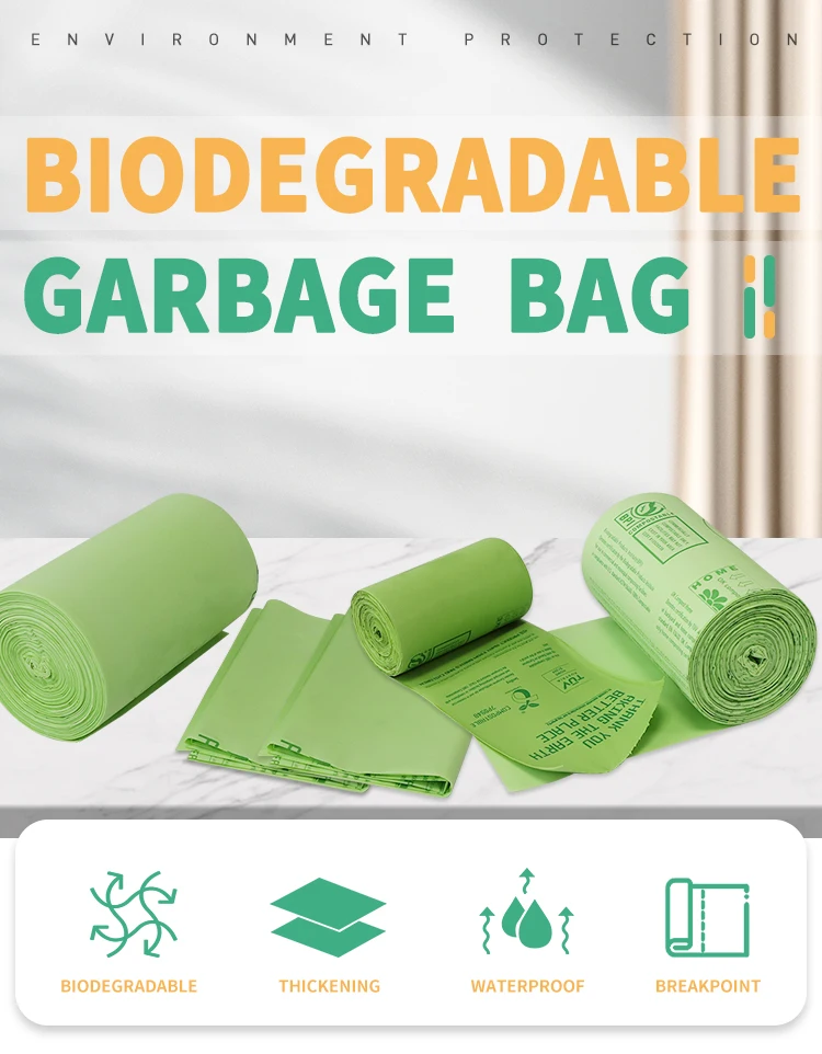 Degradabale Garbage Trash Bags 13 Gallon Biodegradable Pla Drawstring ...
