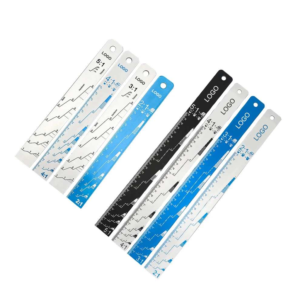 200 X 24 X 2mm Aluminum Auto Coating Mixing Scale Measuring Stirring ...