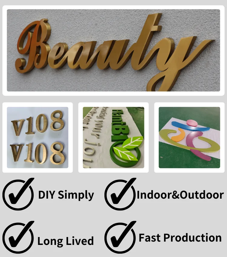 Kexian Custom 3d Metal Logo Sign Letter Stainless Steel Business Wall ...