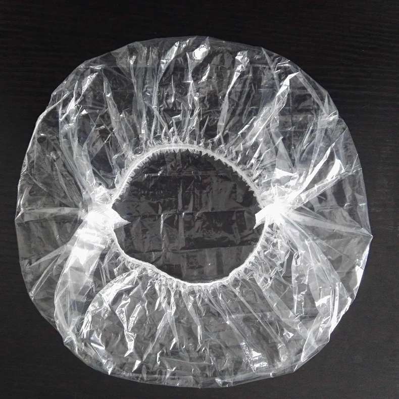 100pcs/bag Bath Customized Shower Cap - Clear & Disposable