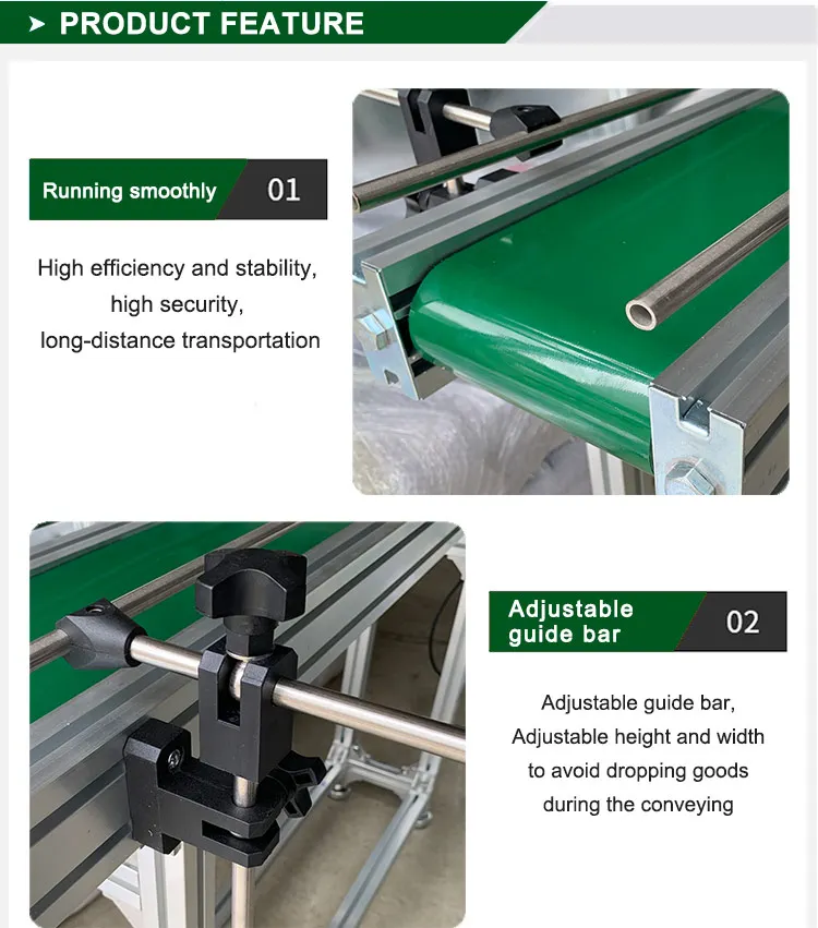 Height Adjustable Small Assembly Line Conveyor Belt Pvc Belt Linear ...