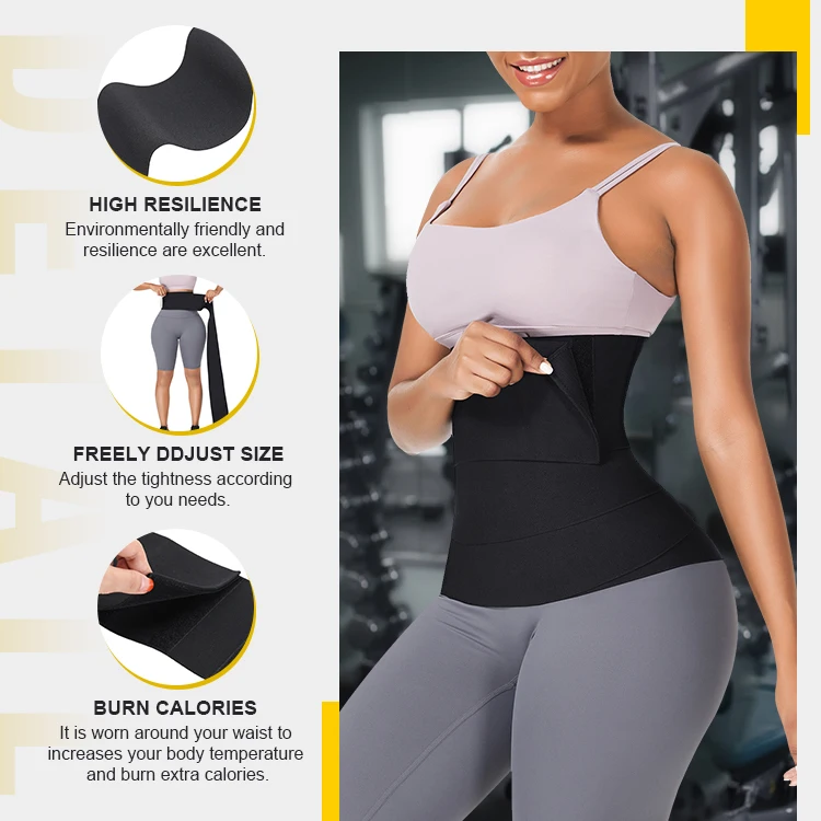 Custom Logo Private Label Waist Trainer Belt Stomach Belly Wrap Workout ...