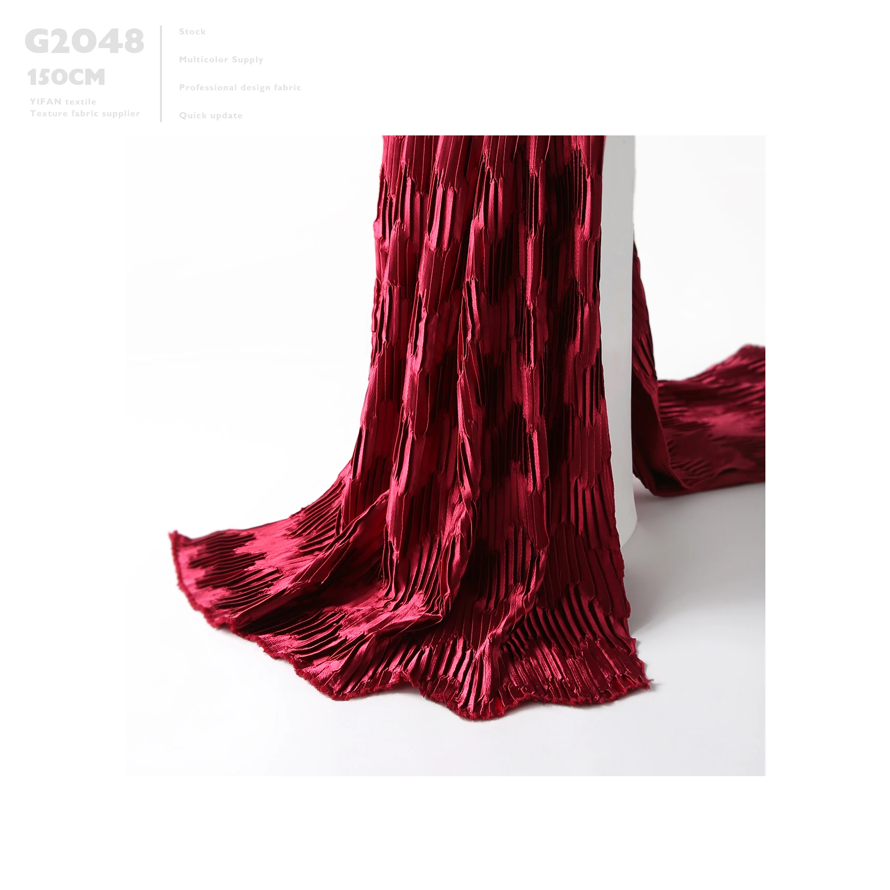 Satin Wavy Pressed Pleated Fabric Silk Shiny Glossy Garment Luggage ...