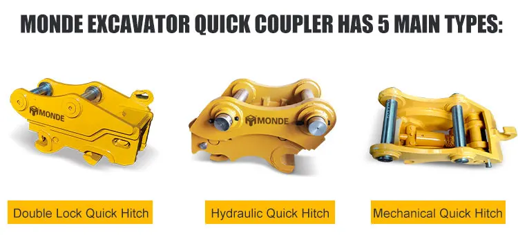 MONDE Factory OEM Excavator Dual Locking Quick Coupler