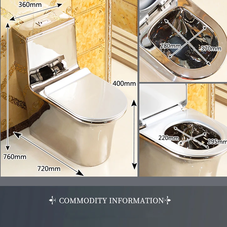 Luxury Electroplated Colored Porcelain WC - Silver Toilet