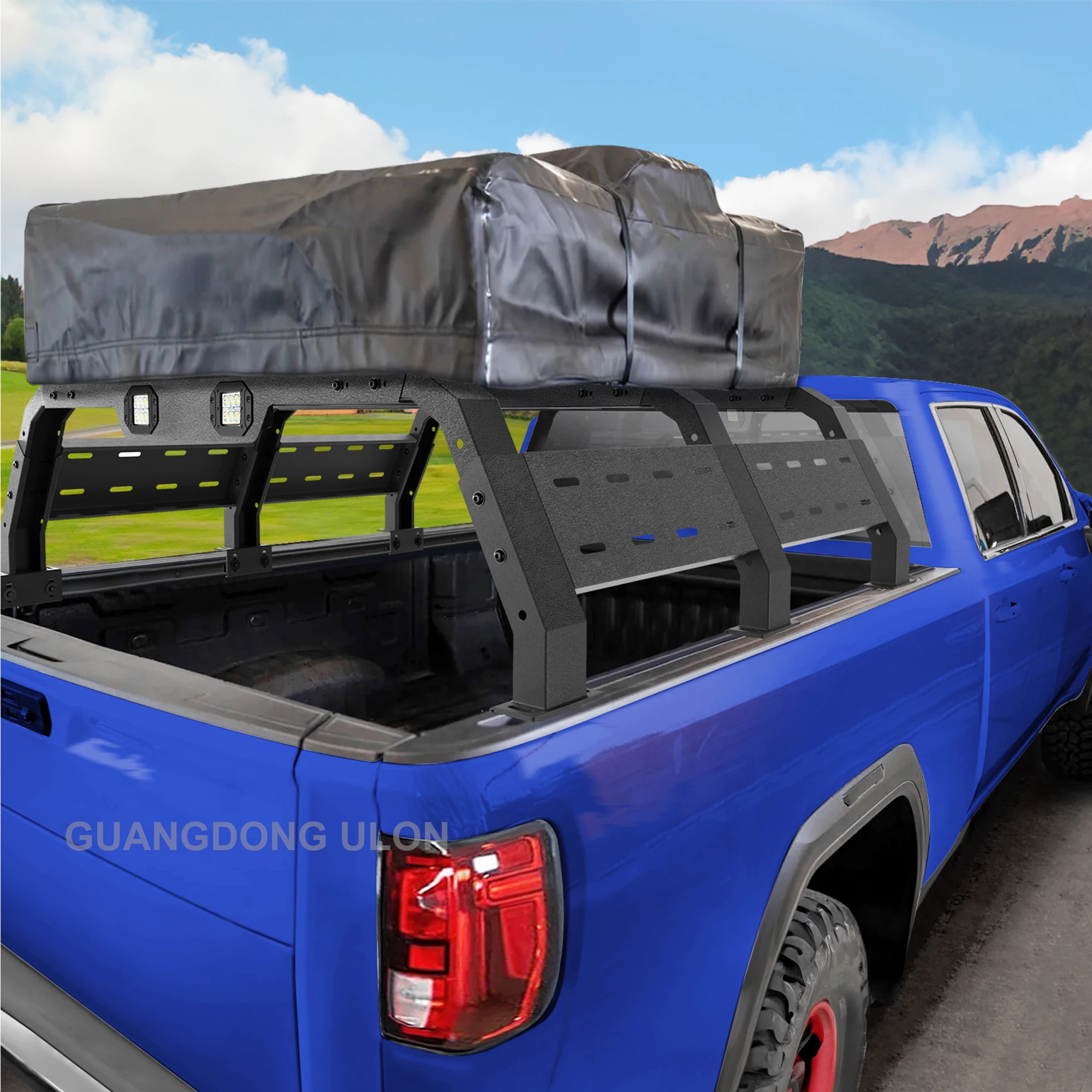 Universal Pickup Truck Adjustable Bed Roll Bar Tub Rack Bed Ladder Rack ...