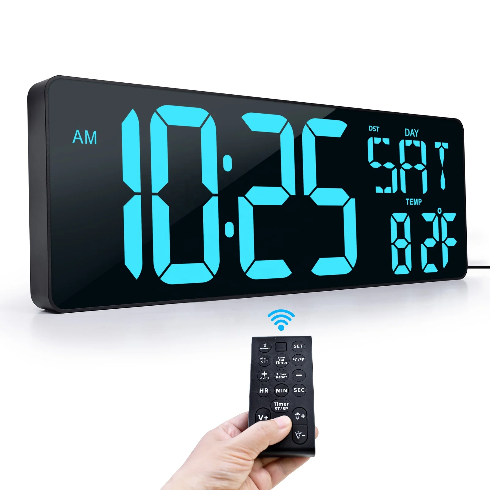 17.2-inch Extra Large Auto-dimming Alarm Led Digital Church Wall Clock ...