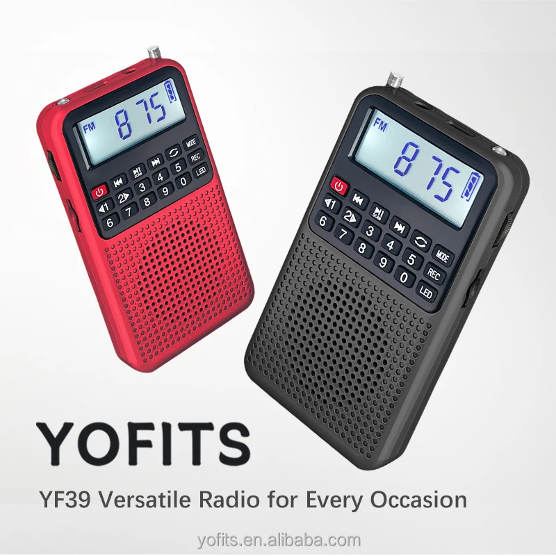 YF39 3-in-1 Portable Radio - AM FM MP3 Player with Voice Recorder