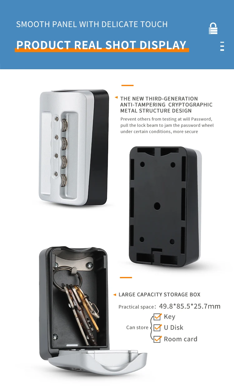 Wall Mounted 4 Digit Combination Real Estate Key Box - Buy Security ...