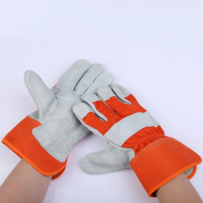 Leather Industrial Labor Protection Gloves Construction Industrial Hand ...