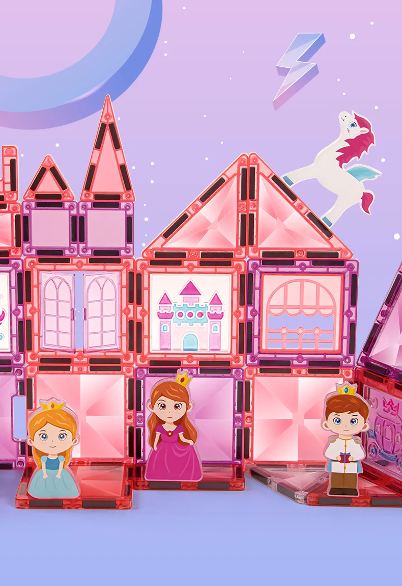 Frozen Castle Princess Magnetic Building Blocks Toys - OEM Available