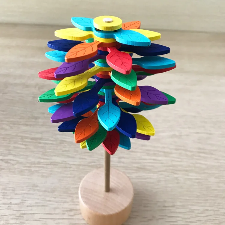 Montessori Children Wooden Stress Relief Fibonacci Sequence Spin Toy ...