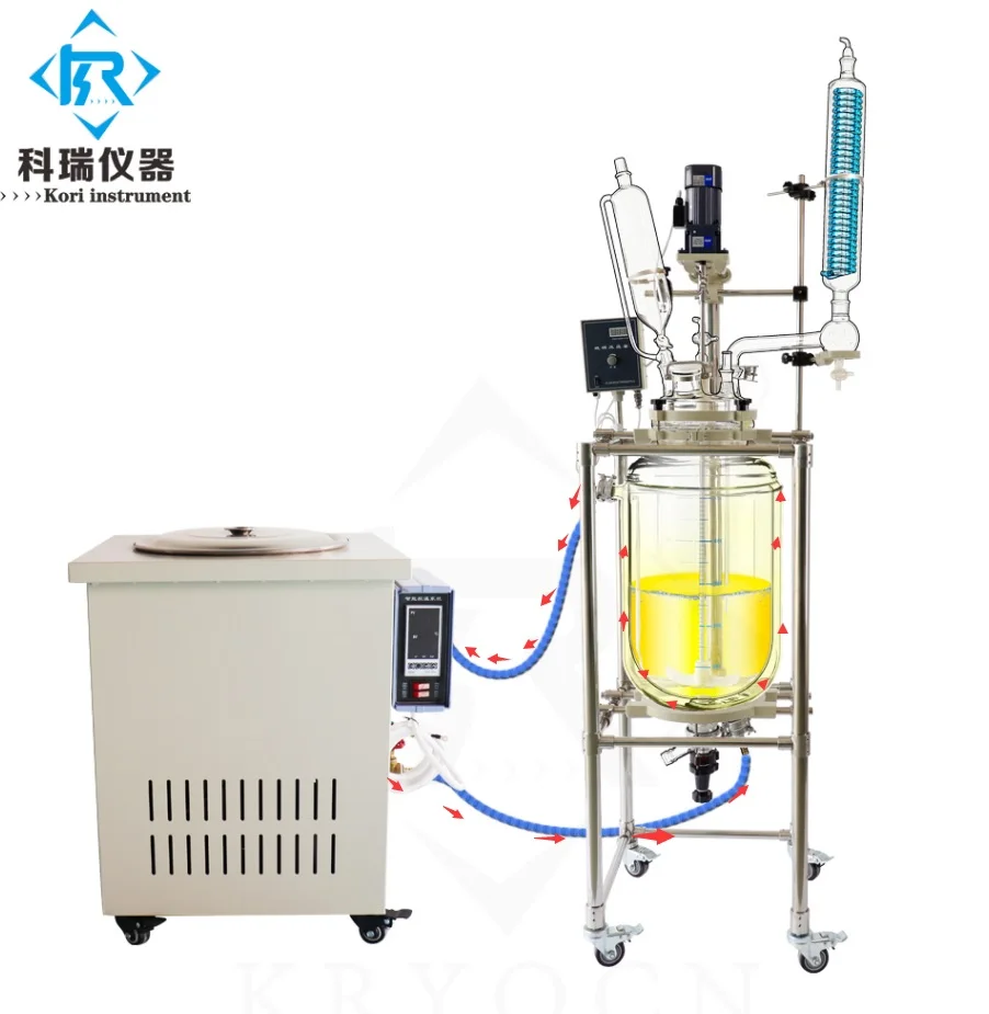 Sf-5l Lab Chemical Jacketed Reactor 5l Laboratory Glass Reactor - Buy ...