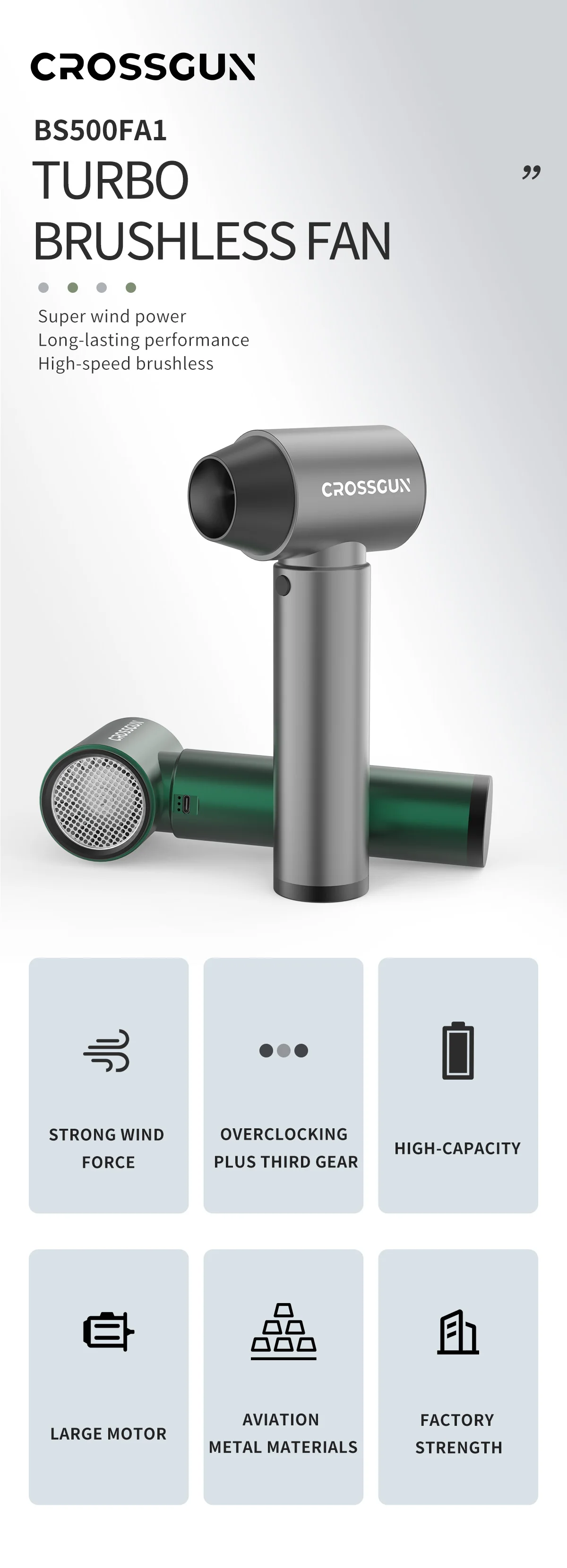 Crossgun Big Jet Fan - Powerful 52mm Motor Air Duster