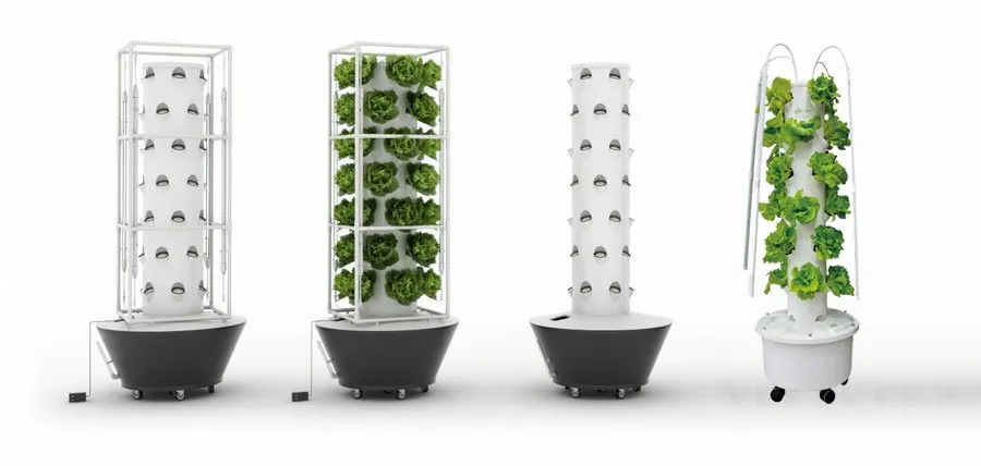 Vertical Farming Grow Systems Hydroponic Tower With Growing Light For ...