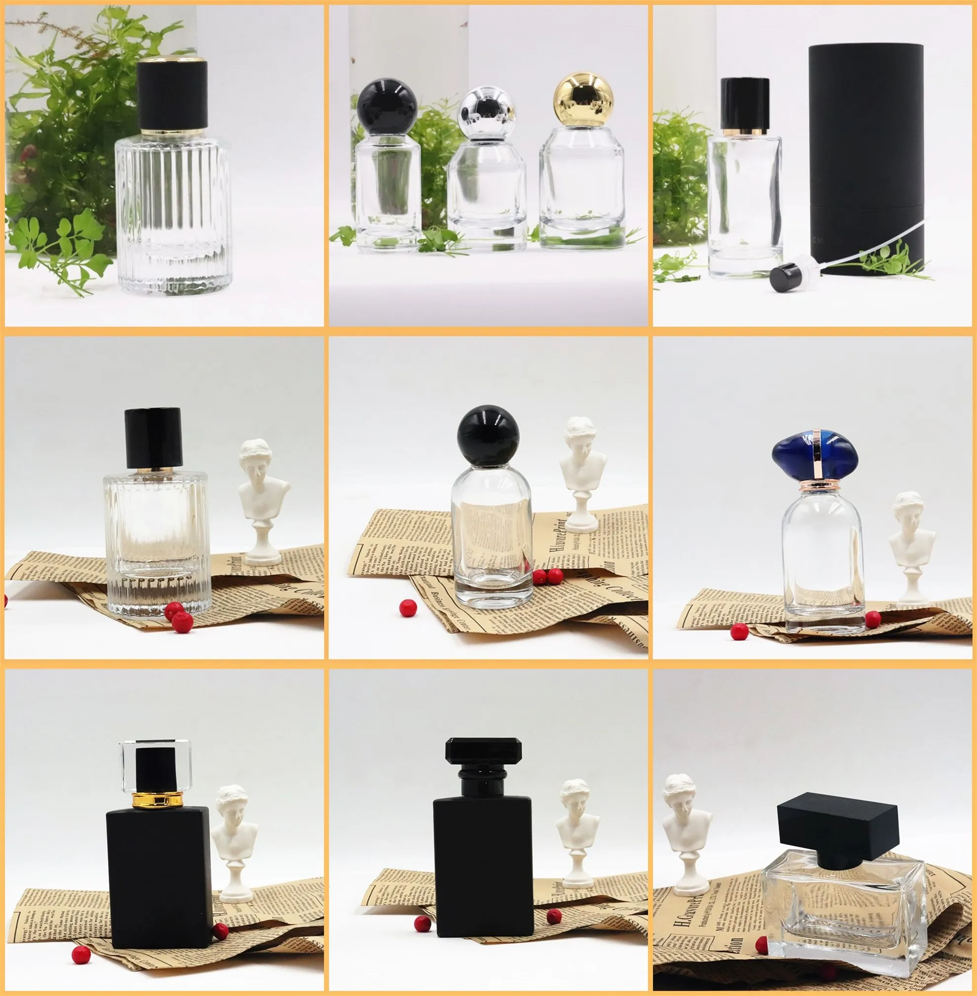 Cylinder Parfum Botol 30ml 50ml 100ml Heavy Base Glass Empty Glass ...