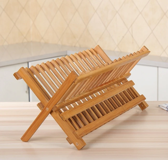 Kitchen Bamboo Collapsible Dish Drain Foldable Dish Plate Rack| Alibaba.com