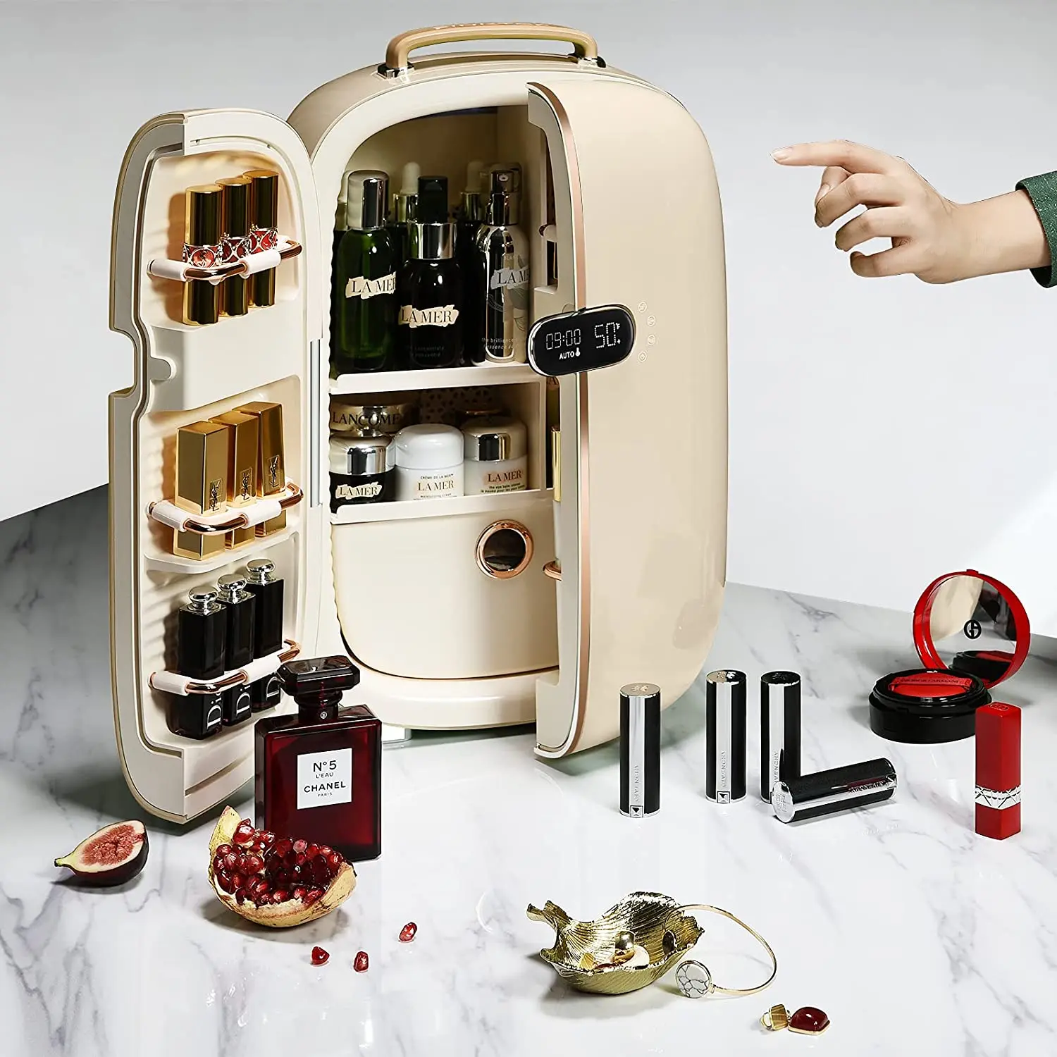 Portable Beauty Fridge Skincare Fridge With Led Lighting 12l Cooler And ...