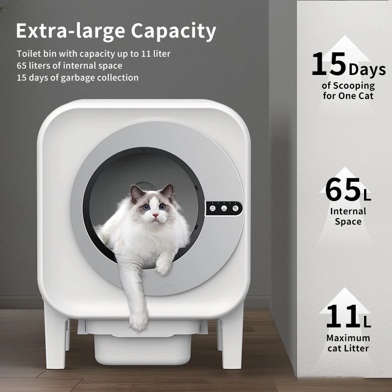 Smart Cat Litter Box Pro - Auto Cleaning with Health Tracker for Multi ...
