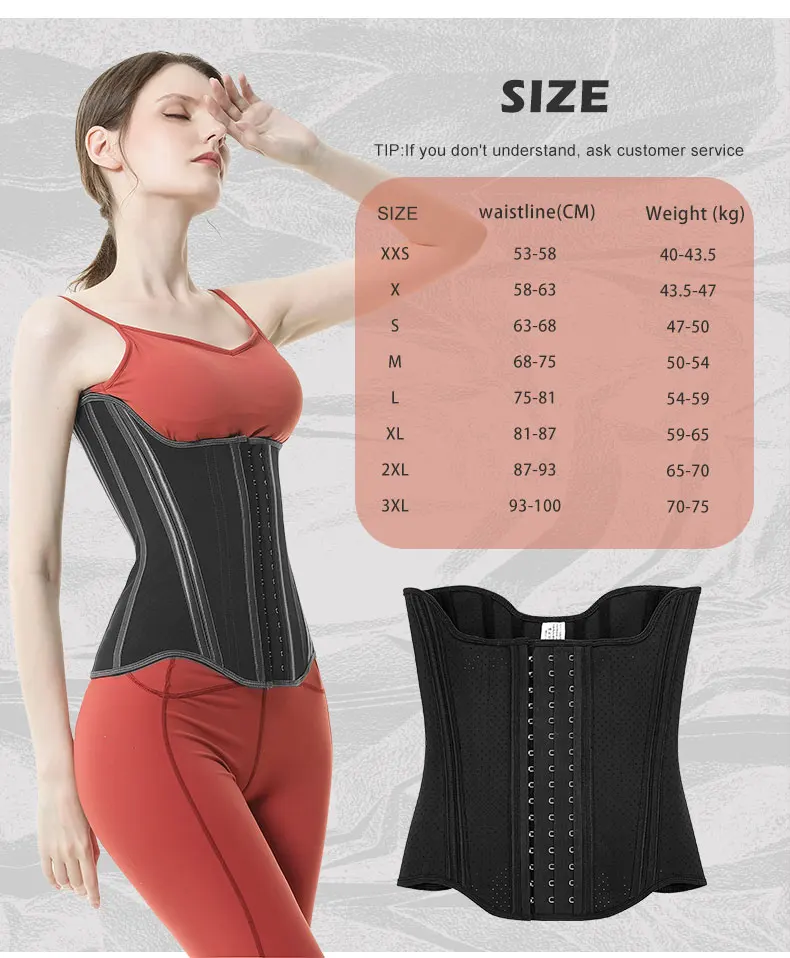 Hot Sale Latex 19 Steel Boned Women Waist Trainer With Three-button ...