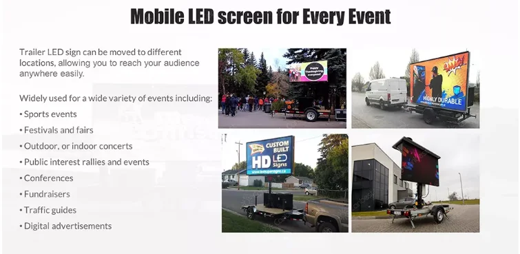 Led Sign on Trailer Billboard Display Mobile Advertising