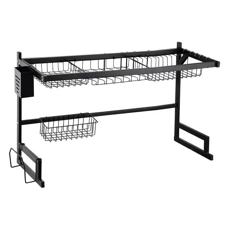 Supply Multifunctional 85CM Over Sink Dish Drying Rack Stainless Double ...