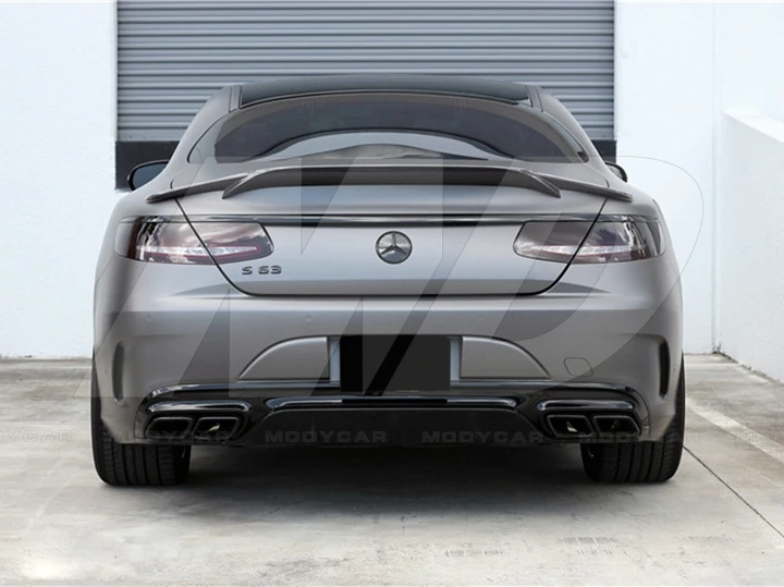 Renntech Style Carbon Fiber Rear Spoiler For 2014-2016 Mercedes Benz S ...