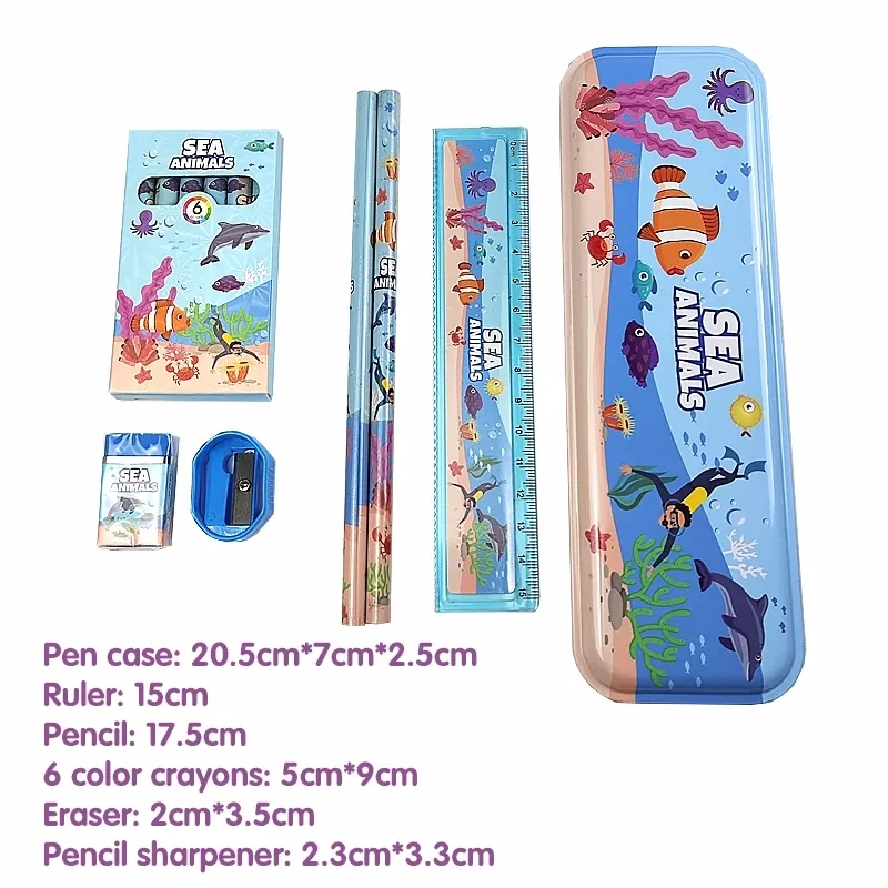 8-Pattern Cartoon Theme School Kit Paper Stationery Set with Ruler ...