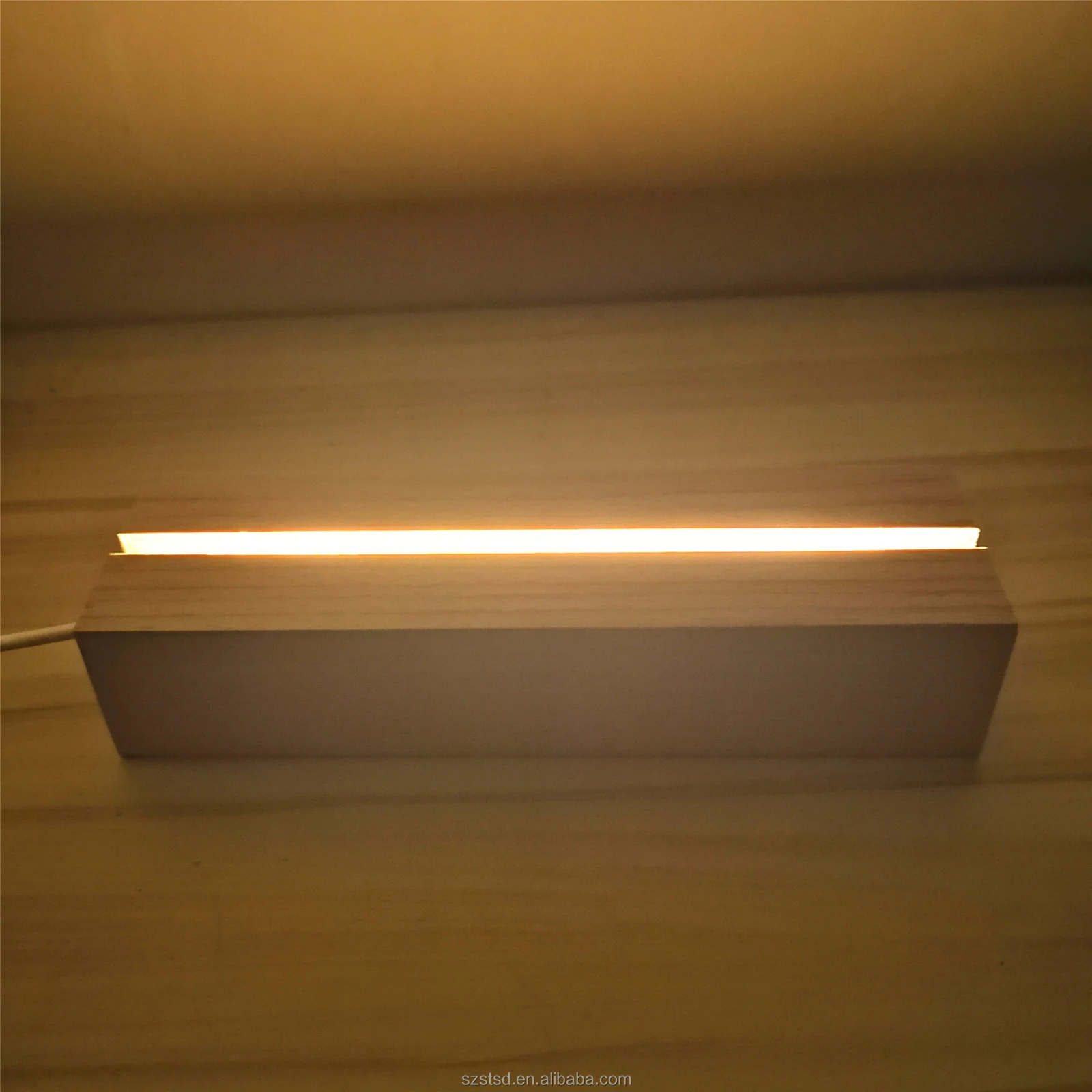 DIY Acrylic 3D LED Night Light with Wood Base - Custom Decorative Table ...
