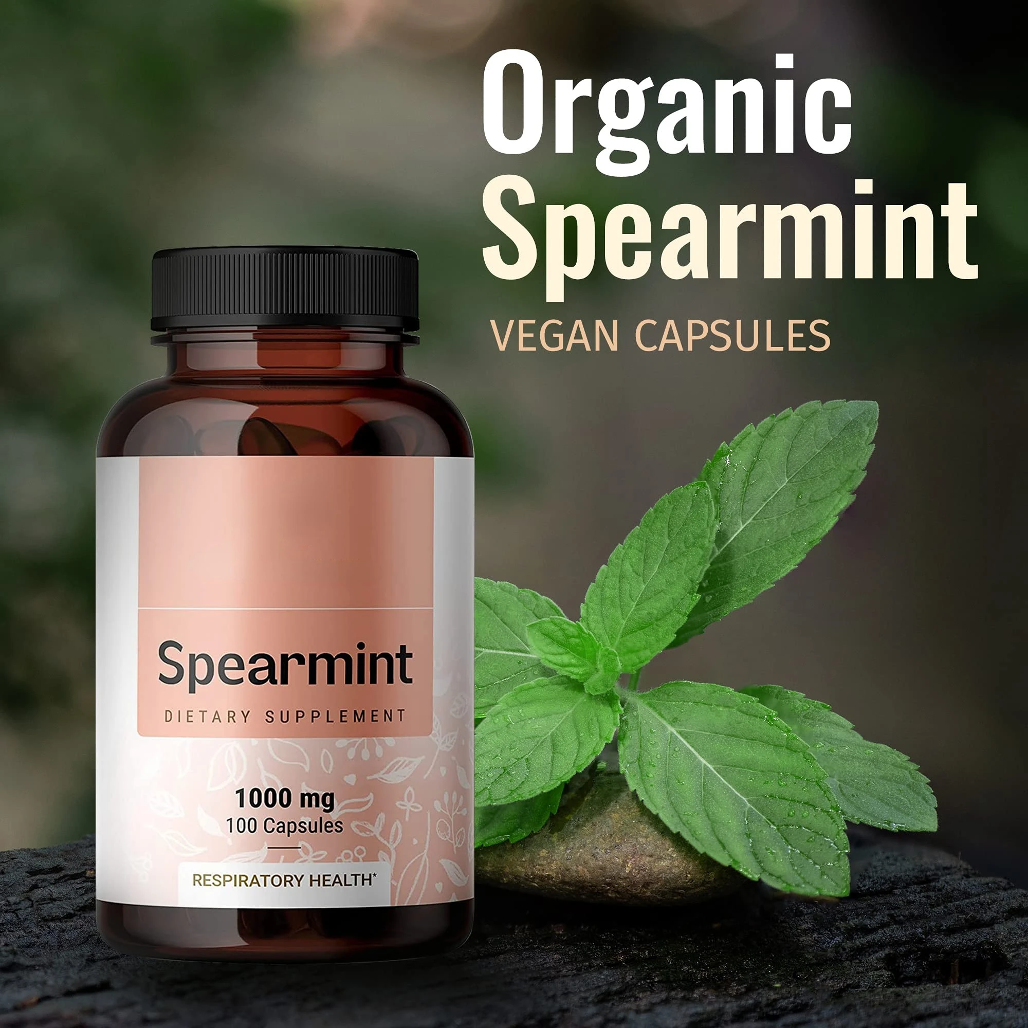 1000 Mg Spearmint Capsules Organic Mentha Spicata Natural Support For ...