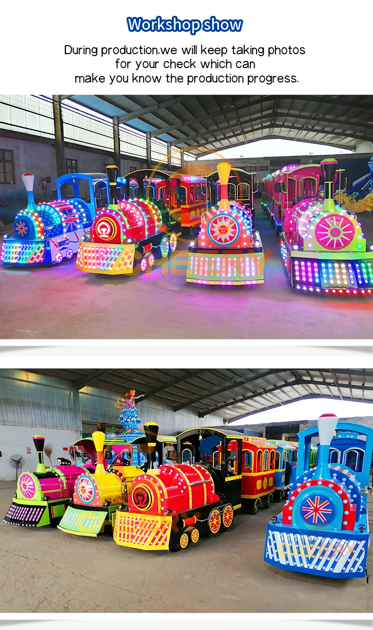 Buy Amusement Park Electric Diesel Engine Tourist Road Trackless Train ...