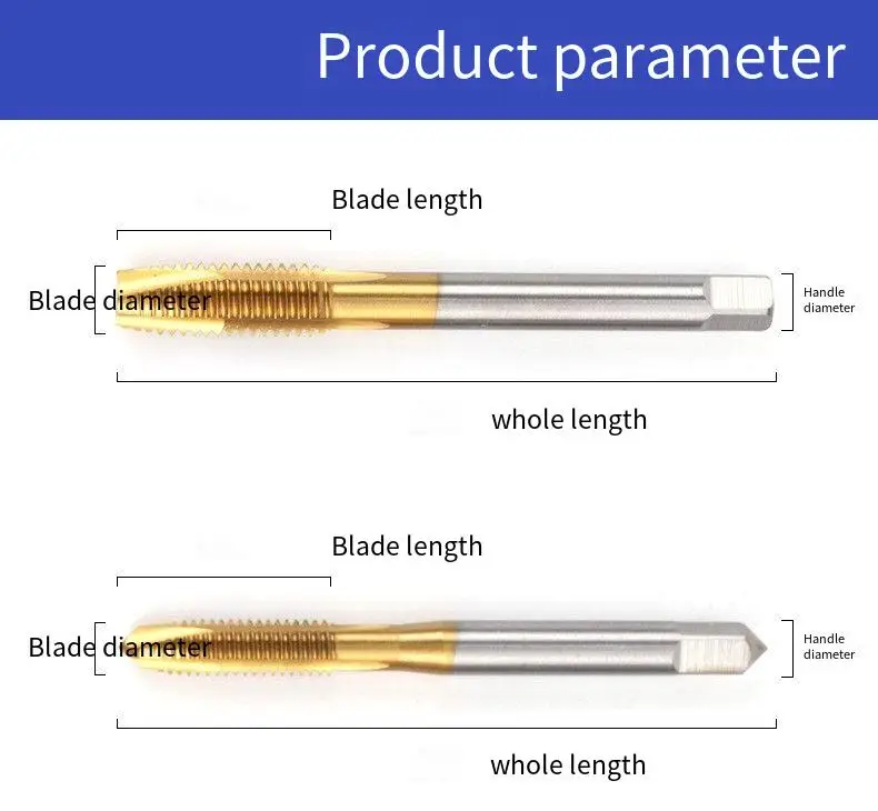 Hss6542 M3-m12 High Speed Steel Tin Coated Pointed Taps Hss Machine ...