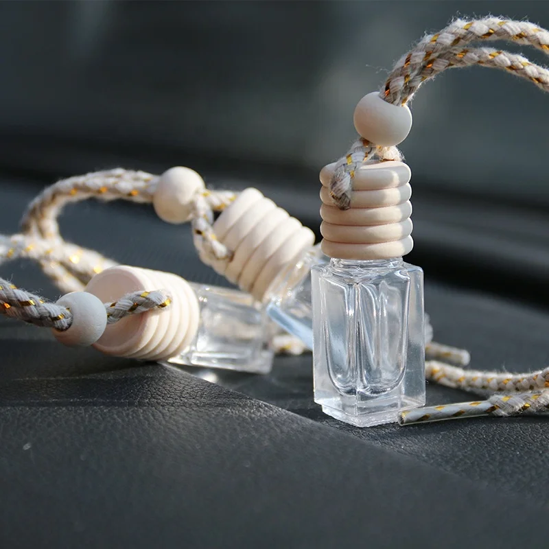 Glass Car Perfume Bottles Pendant 4ml 8ml Cylinder Round Shape Car ...