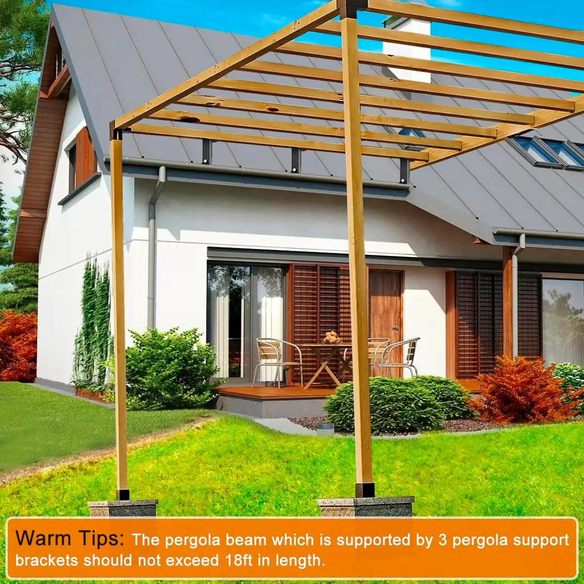 Adjustable Angle Roof Riser Pergola Brackets Heavy Duty Beam Mount ...