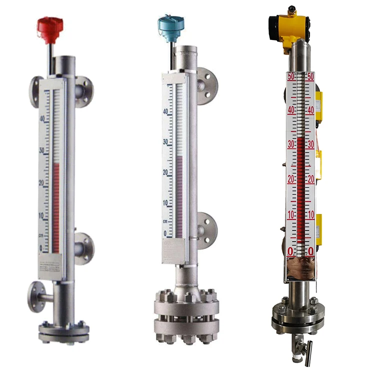 Magnetic Level Switch Magnetic Level Transmitter / Indicator Float Ball Water Level Meter With ...