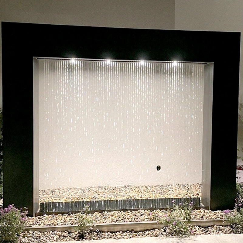 Custom Outdoor Stainless Steel Rain Fall Water Fountain Glass Water ...