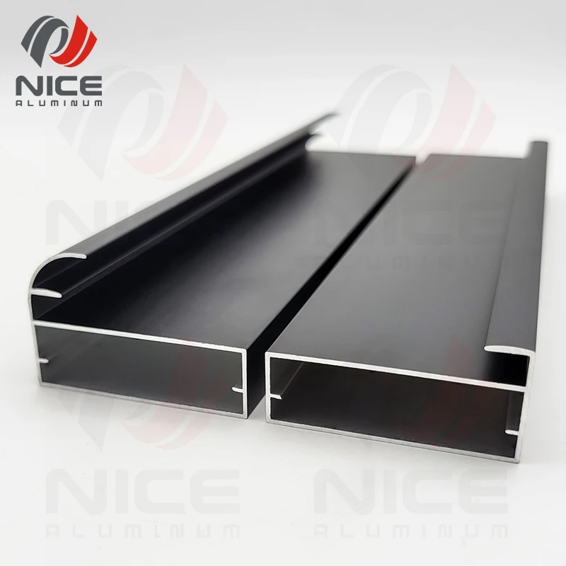Matte Black Extruded Kitchen Cabinet Aluminum Frame