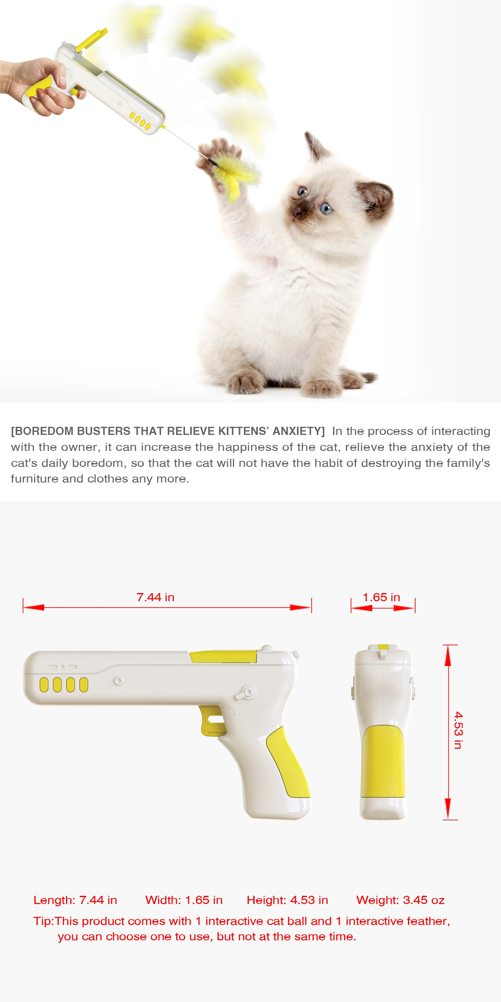 The New Fashion Interactive Cat Toy For Indoor Rebound Stick With Ball ...