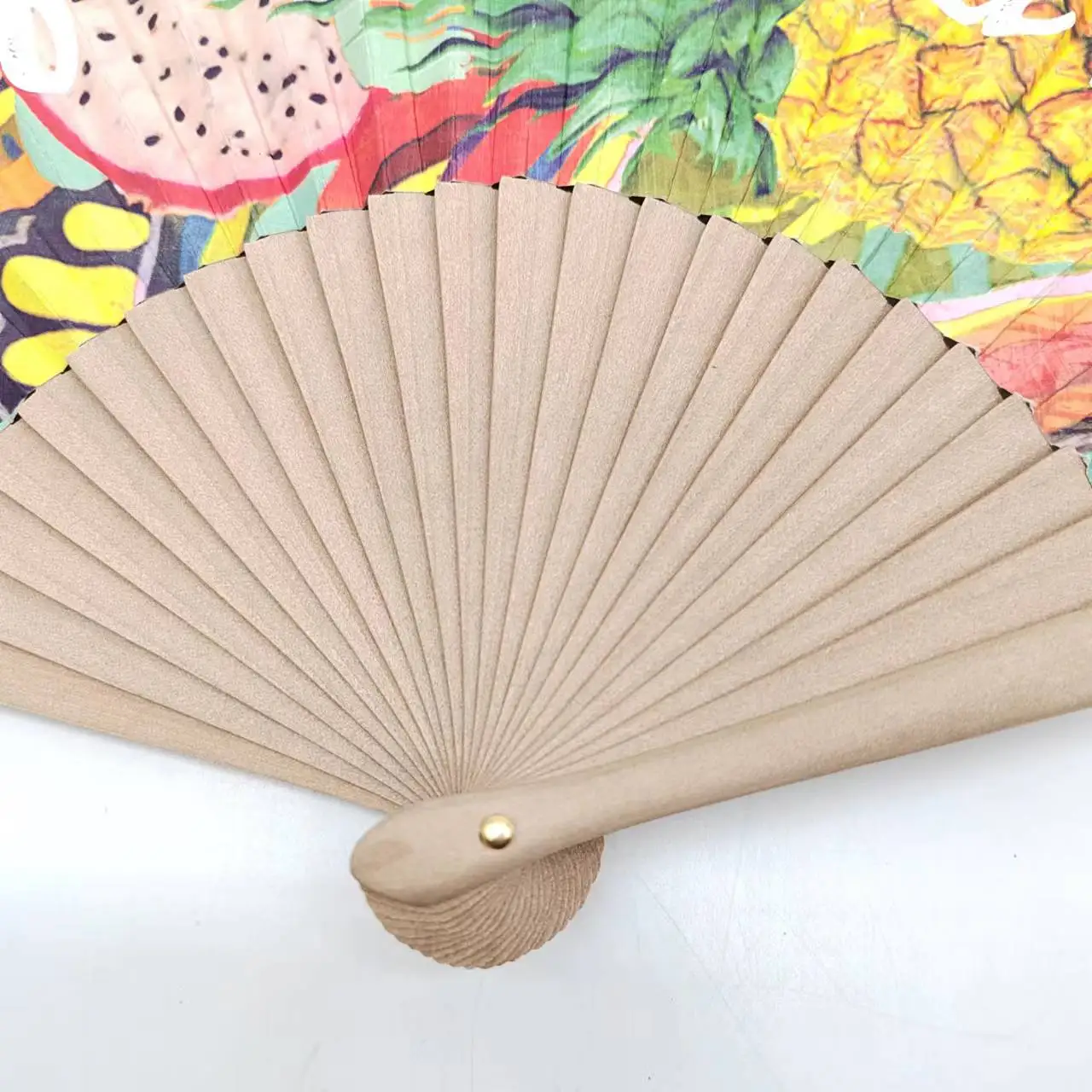 Wholesale Latest Design Hand Held Wooden Fan Spanish Flower Printed ...