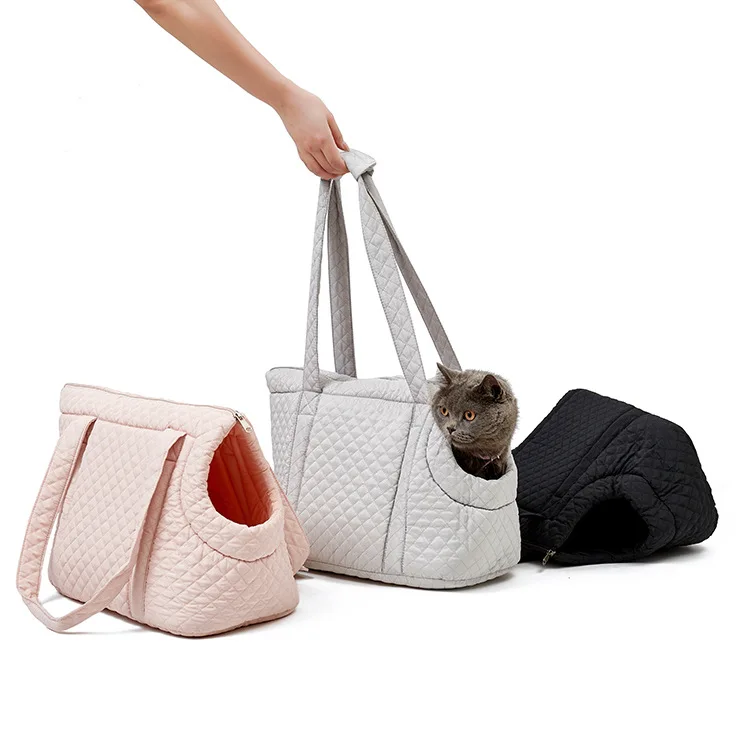 Portable Small And Large Ultra Light Quilted Cotton Pet Carrier Tote ...