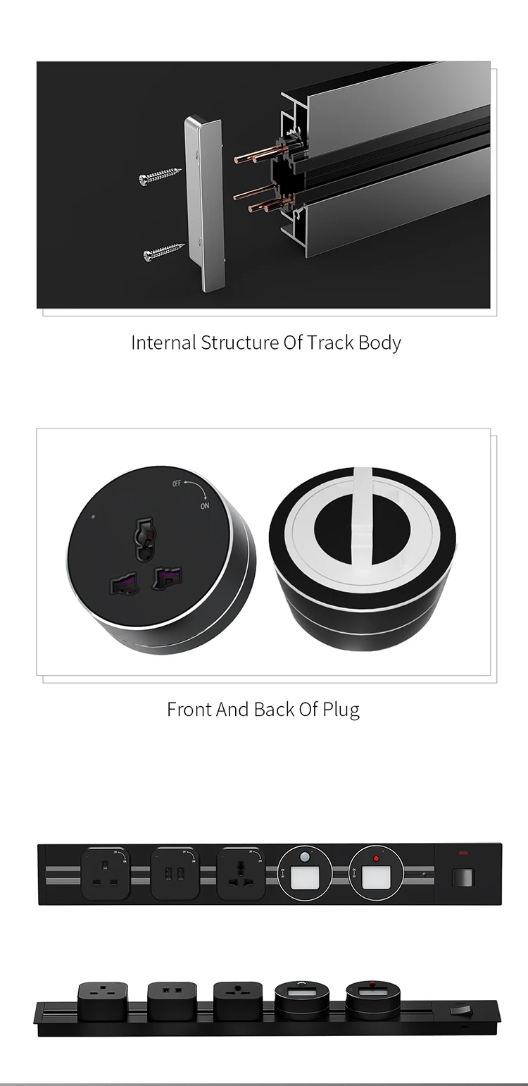 Universal Multi Smart Office Desk Power Rail Track System Electric ...