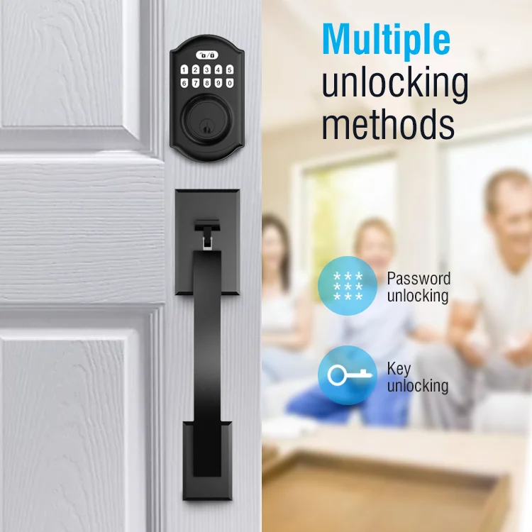 Te'an Digital Electronic Deadbolt Door Lock Password Key Access Smart ...