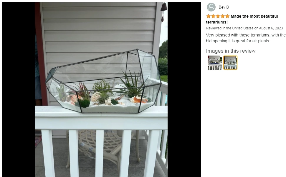 Geometric Glass Terrarium Pyramid Vertical Hanging Acrylic Terrarium ...