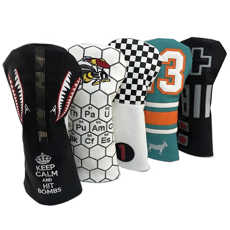 OEM Custom Premium Golf Head Covers PU Leather Driver Wood Golf ...