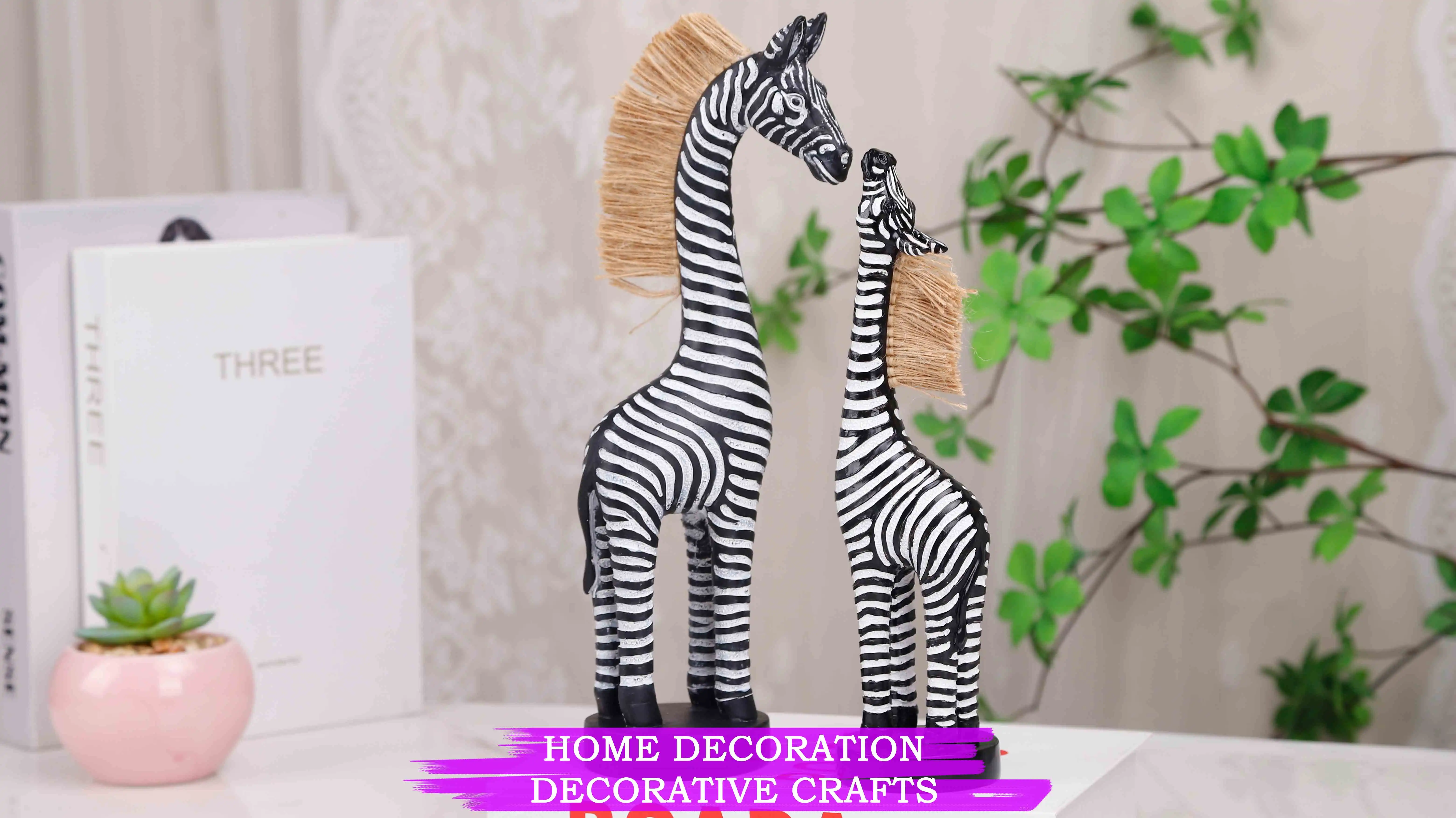 Redeco New Trend Unique American Zebra Figurine Art Abstract Animal ...
