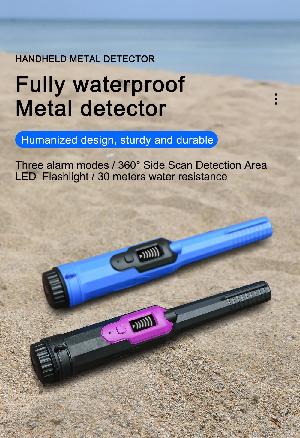 Handheld Portable Underwater Metal Detector Hs16 Waterproof Gold Metal ...