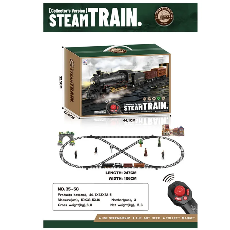 Kids Steam Train Model Collection Toy Remote Control Classic Electric ...